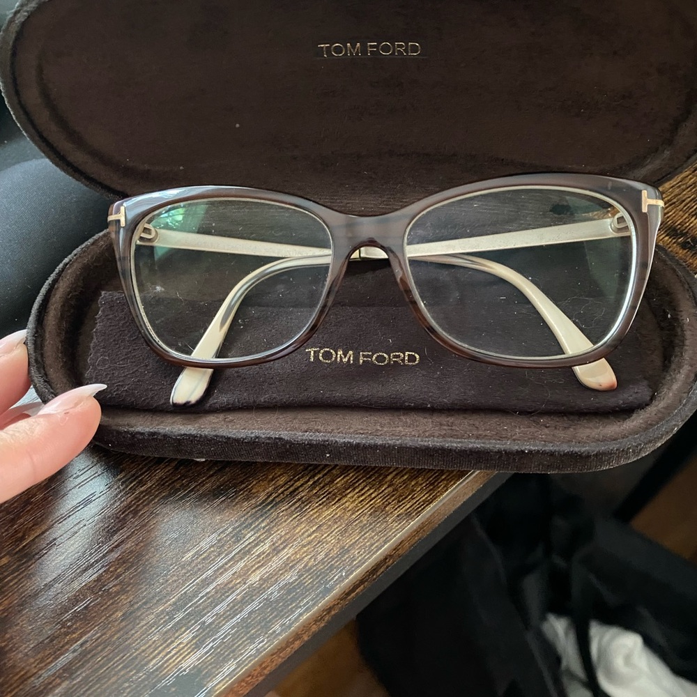 Tom Ford Tf5353 Eyeglasses Transparent Brown/White-Br… - Gem